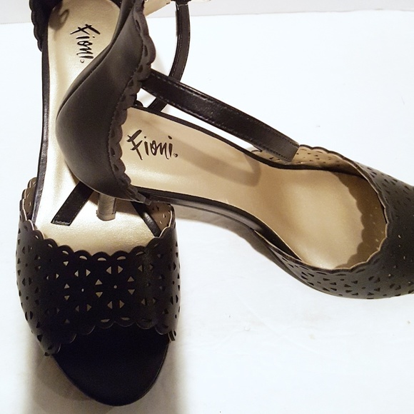 FIONI Clothing | Shoes | Fioni Black Latticed Lillian Shoes Size 75 Med ...